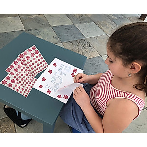 Royal Green Labels Pink Daisy Flower Stickers for Arts and Crafts Games, and Creative Learning, Preschool in 3 Sizes,10 Sheets - 420 Pack