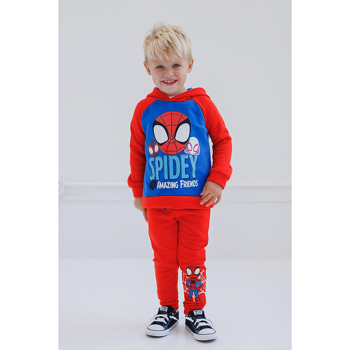 Marvel Spidey and His Amazing Friends Little Boys Fleece Hoodie Pants Set Red/Blue 7-8