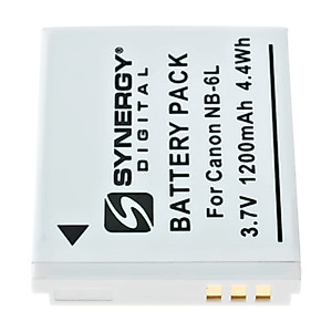 Synergy Digital Camera Battery, Compatible with Canon PowerShot SX540 HS Digital Camera, (li-ion, 3.7V, 1200 mAh) Ultra High Capacity, Replacement for Canon NB-6L Battery