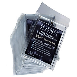 UVBLOC One Touch Card Holder (25 Pack) 35pt Magnetic Hard Case Pro Protector Sleeves for Trading Baseball Basketball Football Pokemon Sports Cards