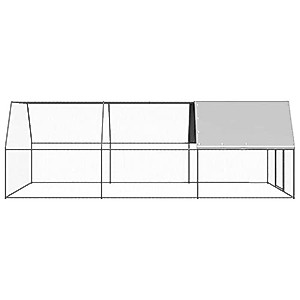 vidaXL Outdoor Chicken Cage Pet Supply Small Animal Habitat Cage Water-resistant Roof Hen House Chicken Run Coop 9.8'x39.4' Galvanized Steel