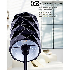 Yomony Phoebe Floor Lamp - Planet Series - Geometric Shade Black Standing Lamp