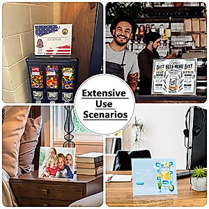 MaxGear Acrylic Sign Holder 8.5x11 inches 12 Pack, Horizontal Sign Holders Clear Paper Display Stand, Slant Back Flyer Frames Table Top Menu Document Holder for Office, Store, Restaurants - Landscape