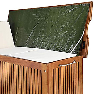 cucunu Outdoor Wood Storage Container - 65 Gallon Capacity | Durable Weather-Resistant Wood | Rustic Charm for Patio & Garden | Easy Access Hinged Lid & Front Opening