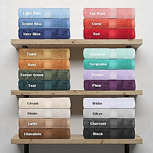 Superior Egyptian Cotton Pile Face Towel/Washcloth Set of 6, Ultra Soft Luxury Towels, Thick Plush Essentials, Absorbent Heavyweight, Guest Bath, Hotel, Spa, Home Bathroom, Shower Basics, White