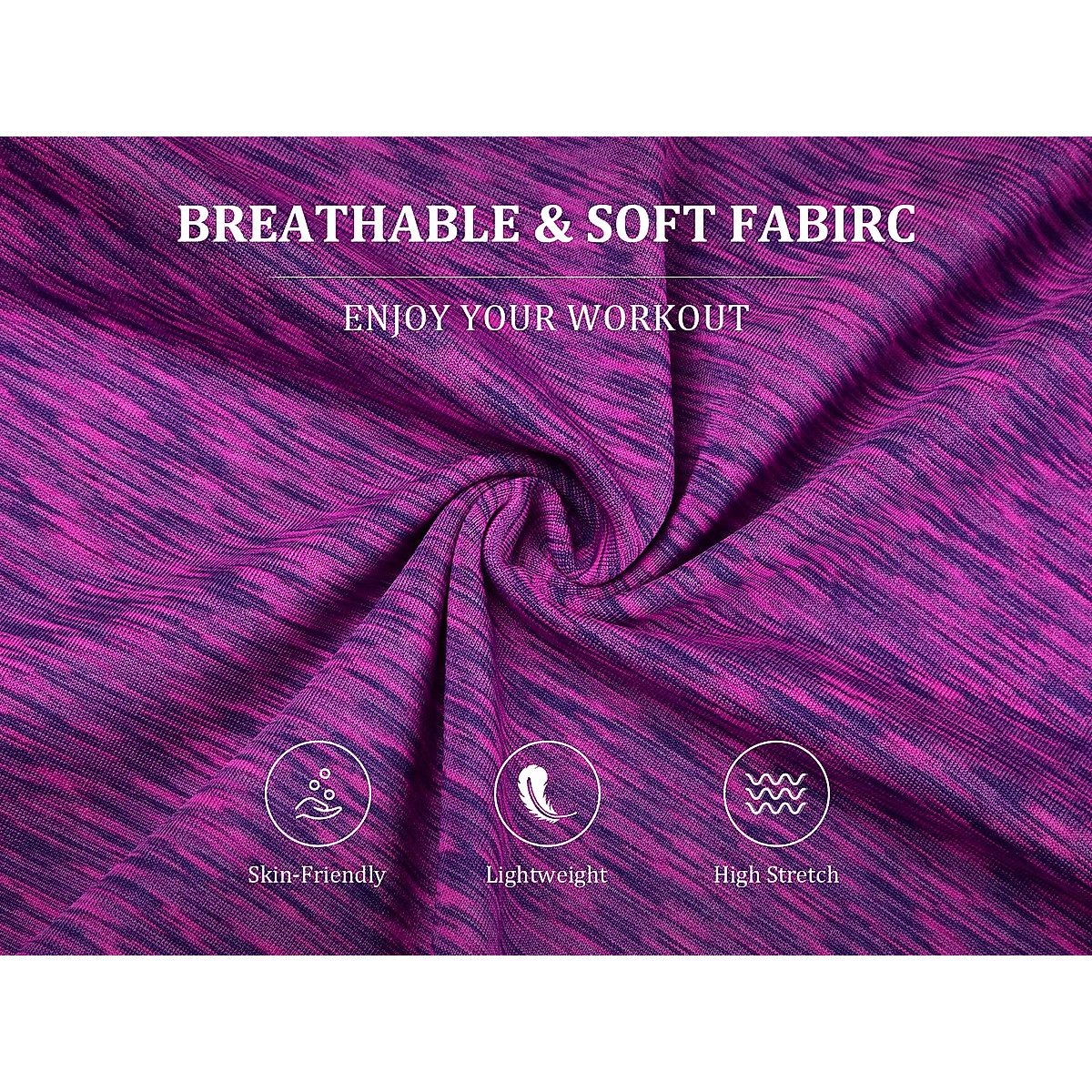 Kimmery Womens Workout Tops for Women Tops for Women Casual Summer Tops Athletic Tops for Women Yoga Tops Summer Shirts Purple Pink XXL