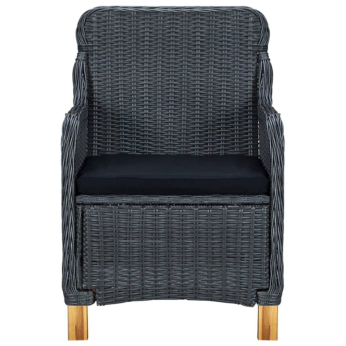 YUHI-HQYD 3 Piece Patio Lounge Set with Cushions,Outdoor Sectional Sofa Conversation Set,Afternoon Tea Suit,Balcony Furniture,Perfect for Patio,Garden,Porch,or Front Yard Area, Poly Rattan Dark Gray