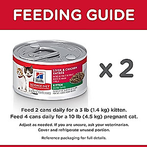 Hill's Science Diet Kitten Liver & Chicken Entrée Wet Cat Food, 2.9 oz. Cans, 24-Pack