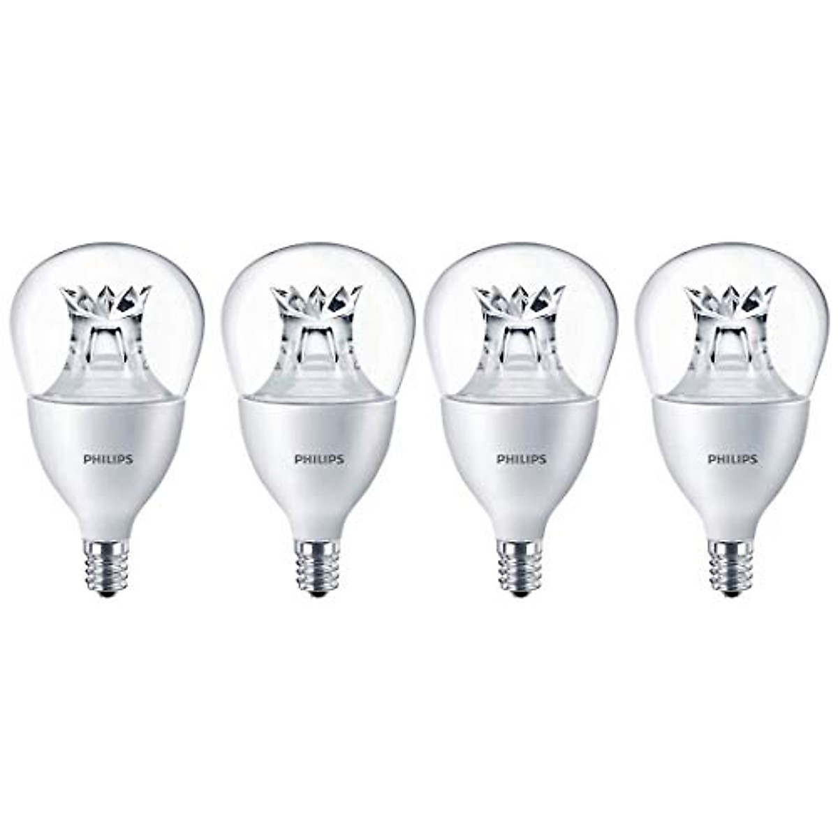 Philips LED Dimmable A15 Soft White Light Bulb with Warm Glow Effect 450-Lumen, 2700-2200-Kelvin, 5.5-Watt (40-Watt Equivalent), E12 Base, Clear, 4-Pack