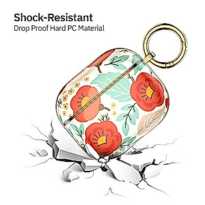 POCKT AirPods 3 Case Cover with Keychain Semi Soft Skin Cases for AirPod 3 Charging Case | Poppy