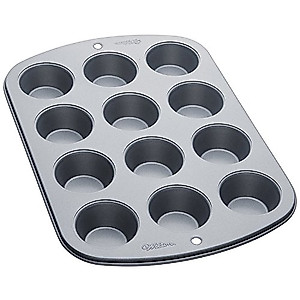 Wilton Recipe Right Muffin Pan, Mini 12 Cup, Gray