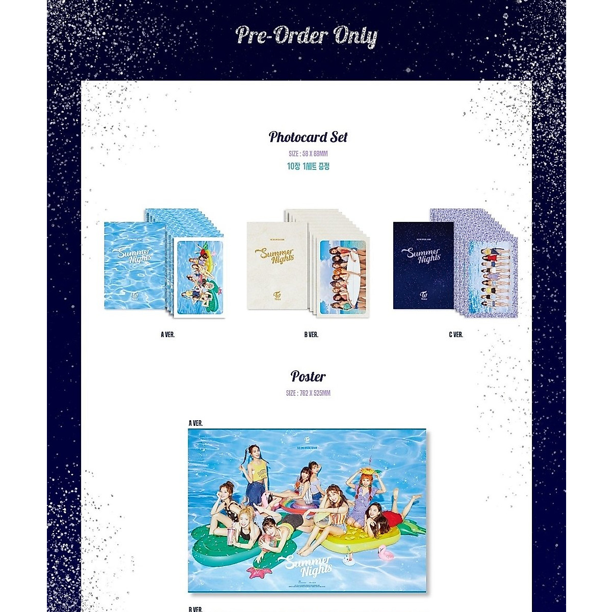 JYP TWICE - Summer Nights [C ver.] (2nd Special Album) CD+Photobook+Photocards+Folded Poster+Free Gift