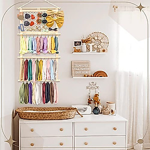 MOFASVIGI Headband Holder Hair Bows Organizer for Girls, Hanging Hair Clips Organizer Hair Accessories Display Sunglasses Holder Organizer Storage for Wall, Door, Closet