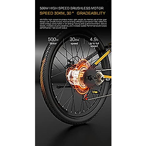 Bezior Electric Bike X500Pro for Adults, Foldable 26" x 1.95 Rubber Tire Electric Bicycle, 500w Motor 48V 10.4Ah Removable Battery, 20MPH Electric Mountain Bike, Suspension Fork, 7 Speed Gears