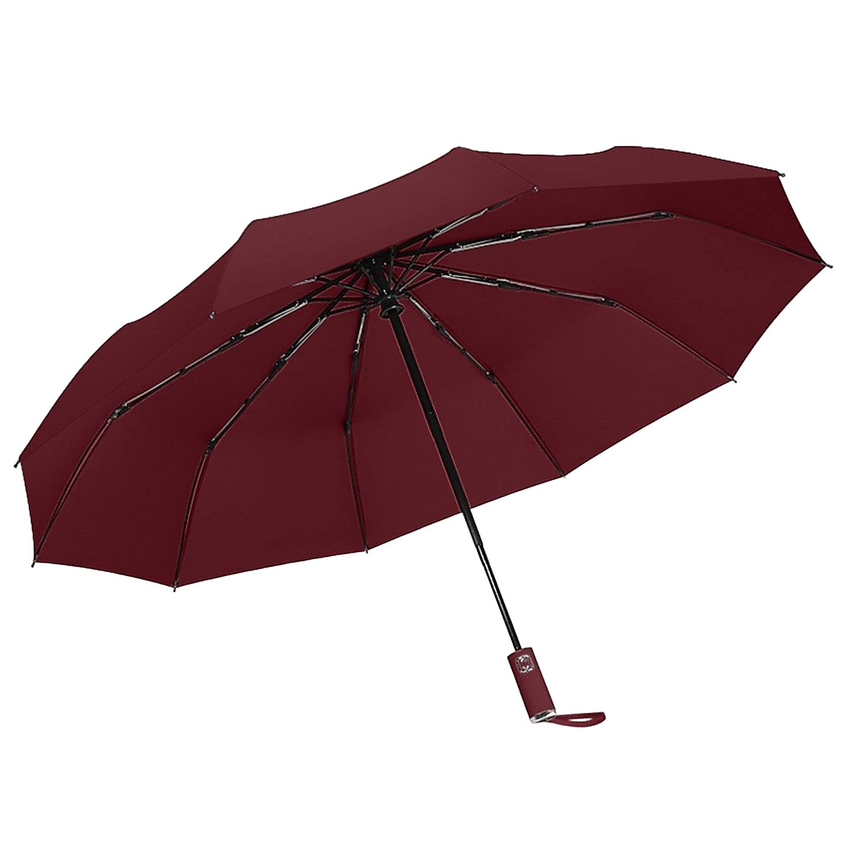 Travel Umbrella for Rain Protection Sun-Folding UV Umbrella Windproof Compact Auto Open Close (black)