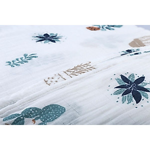 Little Jump Swaddle Blankets Muslin -Catus Print Large Size 47"x 47" Receiving Blanket - Gender Neutral Baby Blanket (Potted Plant)