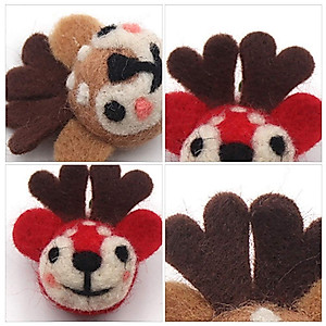 NUOBESTY 3Pcs Deer head brooch accessory Kid Xmas Clothes Pin Christmas DIY Ornaments Felt Christmas Deers Girl Christmas Present Xmas Scarf Pin Miss wool felt antlers birthday present