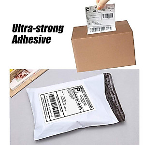 Immuson Fanfold 4 x 6 Direct Thermal Shipping Labels with Perforations, 500 Labels, Permanent Adhesive, White Mailing Labels for Thermal Printer