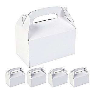 Adorox 12 Pack White Color Decorate Paint Cardboard Favor Boxes Treat Goody Bags Children Birthday Party Event Gift