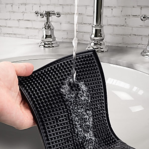 Noverlife 2PCS Barber Work Station Mat for Salon, Flexible PVC Heavy Duty Antiskid Rubber Mat for Stations, Service Mat Cushion for Bar, Heat-Resistant Pad Tools for Styling Hair Dryers Hair Trimmers