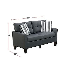 Poundex PDEX- Sofas, CHARCOAL