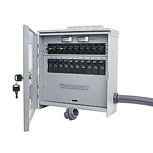 R510A Pro/Tran2 Outdoor 50-Amp 10-Circuit 2 Manual Transfer Switch with CS6375 Power Inlet