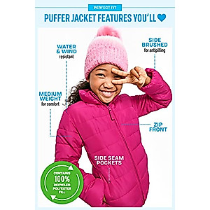 The Children's Place baby girls And Toddler Medium Weight Puffer Jacket, Wind-resistant, Water-resistant Jacket, Rose Quartz, 4T US