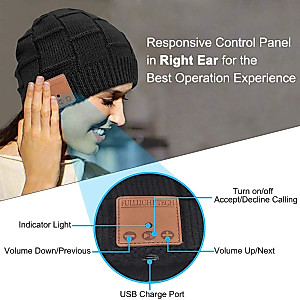 Bluetooth Beanie Headphones Hat Unique Tech Gifts Stocking Stuffer