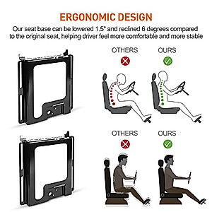 Sresk RZR Seat Base Accessories, 2 Pack UTV RZR Seat Lowering Base Seat Lower 1.5" and Recline 6 Degree Adjustment Bracket For Polaris RZR 800/900 / S 1000 / XP 1000 / XP Turbo/General (Black)