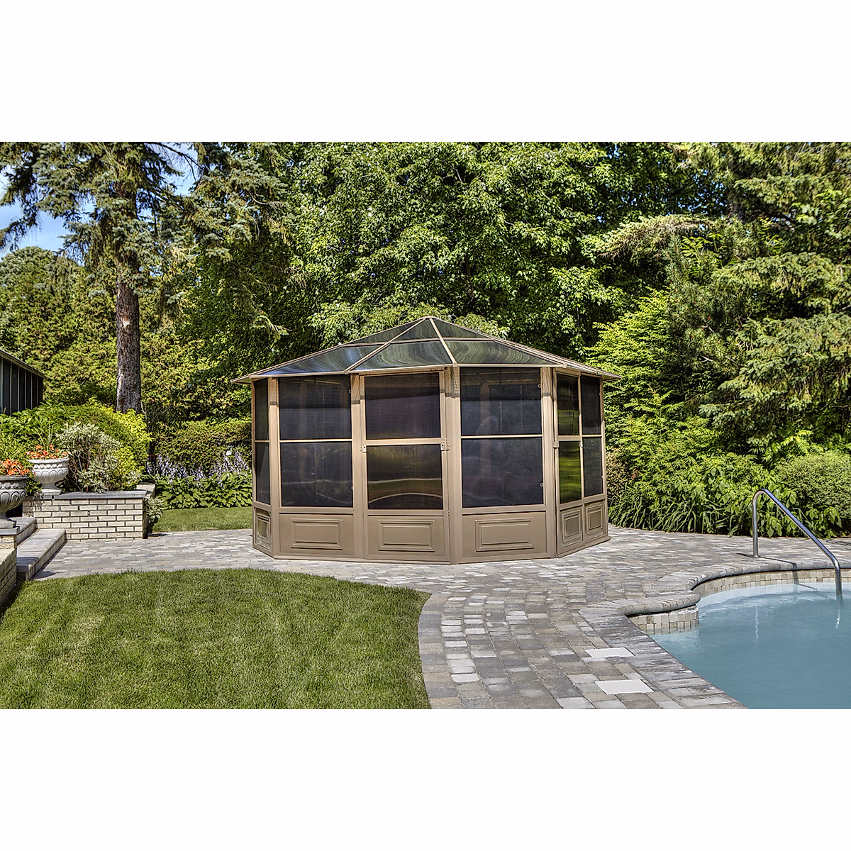Gazebo Penguin Florence Solarium 12 Ft. x 12 Ft. in Sand