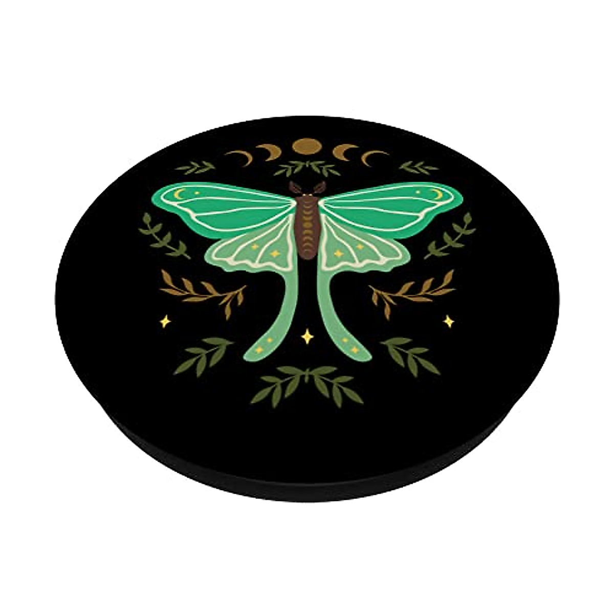 Celestial Luna Moth Witchy Folk Art Botanical Moon Phases PopSockets Swappable PopGrip