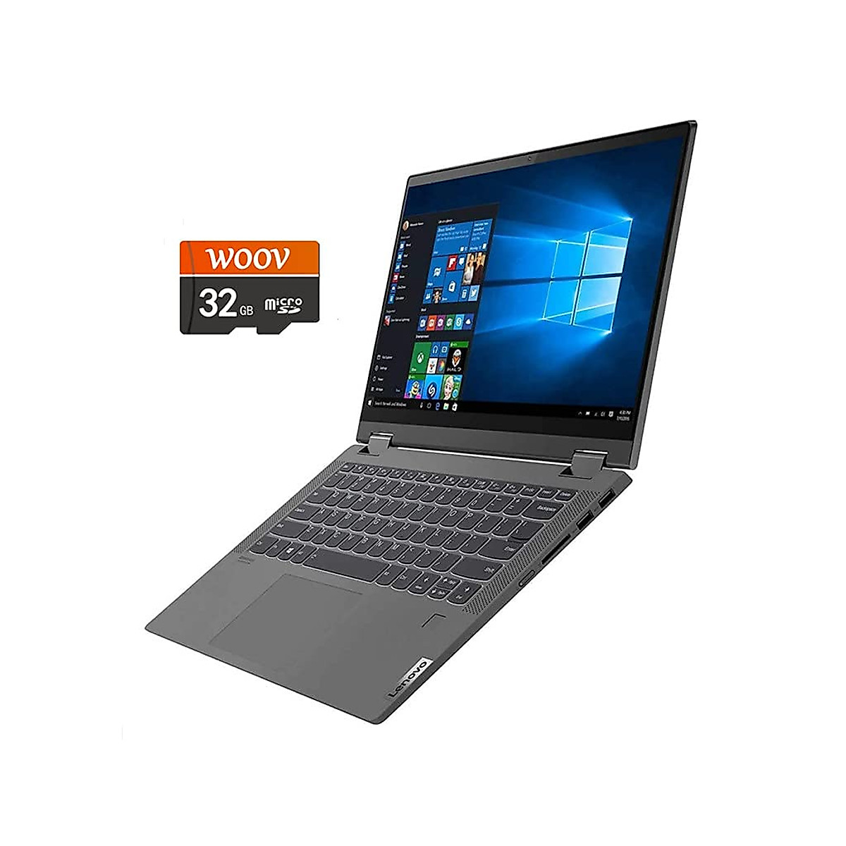 Lenovo Flex 5 14" FHD 2in1 Touch Screen Laptop, 8-core AMD Ryzen 7 4700U(>i7-10710U) Upto 4.1 GHz, USB-C, Fingerprint, Backlit KB, Webcam, HDMI, Win 10 Home, 32GB MSD Card (8GB RAM | 1TB PCIe SSD)