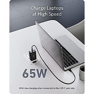 Anker USB C Charger 65W, 725 Charger, Ultra-Compact Dual-Port Foldable Travel Wall Charger for MacBook Pro/Air, iPad Pro, Galaxy S21/S10, Dell XPS 13, Note 20/10+, iPhone 13/Pro, Pixel, and More