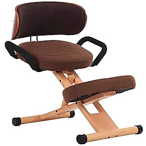 ZSHYP Kneeling Chair Ergonomic with Back Support, Knee Stool Cushions Office Chairs Foldable Posture Correcting for Bad Backs,Brown