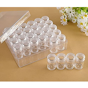 Tosnail 60 Clear Plastic Screw-Top Storage Containers for Diamond Painting, Beads, Sequins, Nails, Jewelry Making