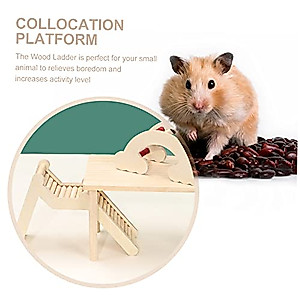 iplusmile 2pcs Hamster Climbing Ladder Hamster Wood Ladder Rat Chew Rat Ladder Hamster Cage Accessories Hamster Toys Cage for Guinea Pigs Wood Ladder Toy Wooden Sports Chinchilla Cage