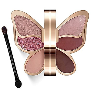 Erinde Butterfly Eyeshadow Palette Makeup, Matte Shimmer Metallic Eye Makeup, Highly Pigmented, Naturing-Looking, Blendable Long Lasting Waterproof Eye Shadow Palette, Valentine's Day Gifts Presents
