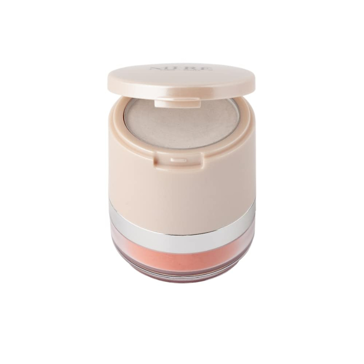 [MI-RÊ] Dual Blush-Lit | Coral Pink Loose Powder Blusher + White Pearl Highlighter 2 in 1 with Applicator