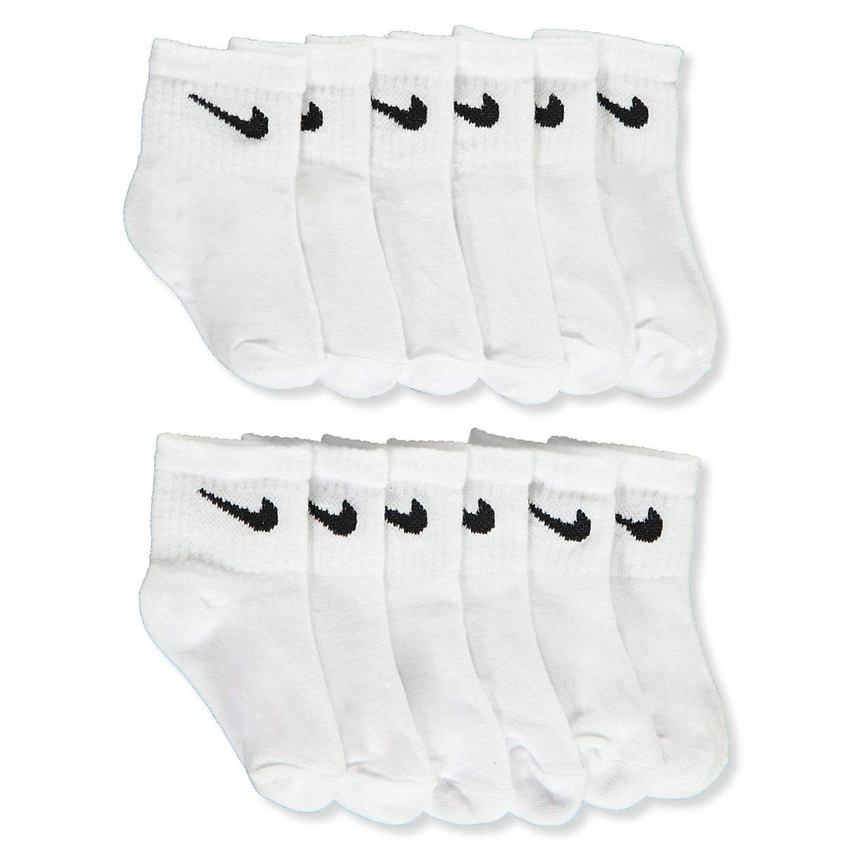 Nike Kids Logo Pack Socks (Infant/Toddler) White 12-24 Months (2-3 Infant)