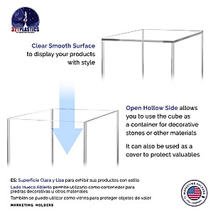 4" x 4" x 6" Clear Acrylic Display Box with One Open Side No Lid Versatile Rectangular Plexiglass Retail Product Riser or Merchandise Storage Bin by Marketing Holders