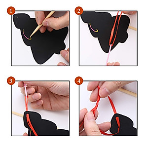 LOKIPA Christmas Scratch Paper Art Set, 80 Pieces Magic Rainbow Scratch Off Cards Ornaments for Kids Christmas