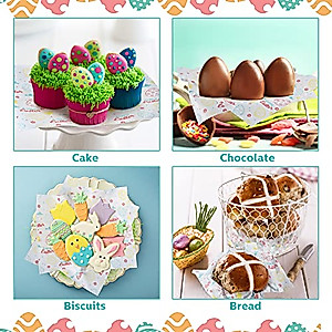 150 Pieces Easter Wax Paper Sheets Wrap Paper Easter Egg Butterfly Grease Resistant Paper Liners Waterproof Paper Food Wrap Wrapping Tissue for Easter Kitchen Handmade Food