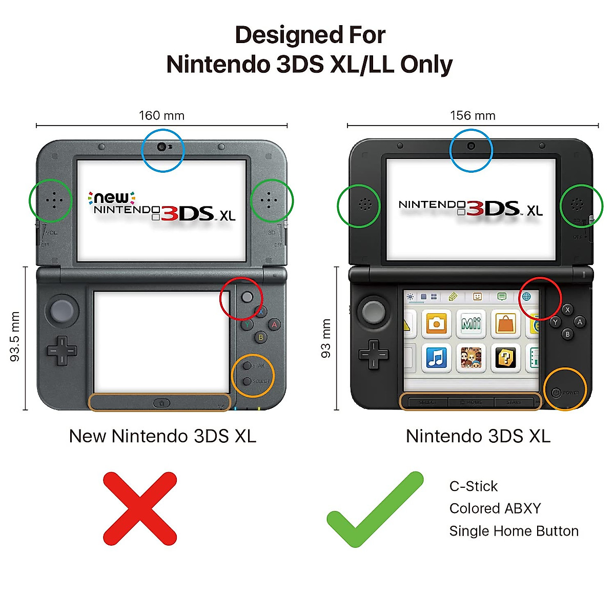 TNP 3DS XL Case - Ultra Clear Crystal Transparent Hard Shell Protective Case Cover Skin Accessory Compatible with Nintendo 3DS XL LL