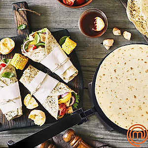 MasterChef Electric Tortilla Maker- Homemade Flatbread, Pitas, Tortillas- Heavy Duty, Non-stick Cooker Easier than Tortilla Press