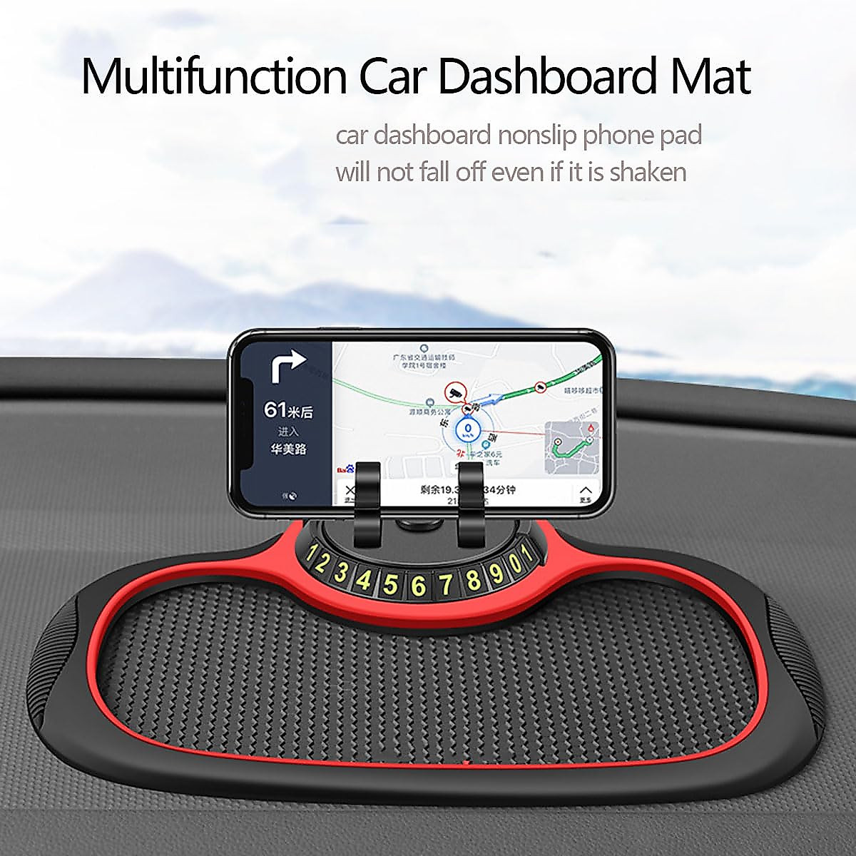 Flewsail Phone Mat, Flewsail Phone Holder for Car, Multifunction Car Anti-Slip Mat Auto Phone Holder, Flewsail Car Phone Mount, Car Phone Mount Silicone Car Pad Mat (Blue)