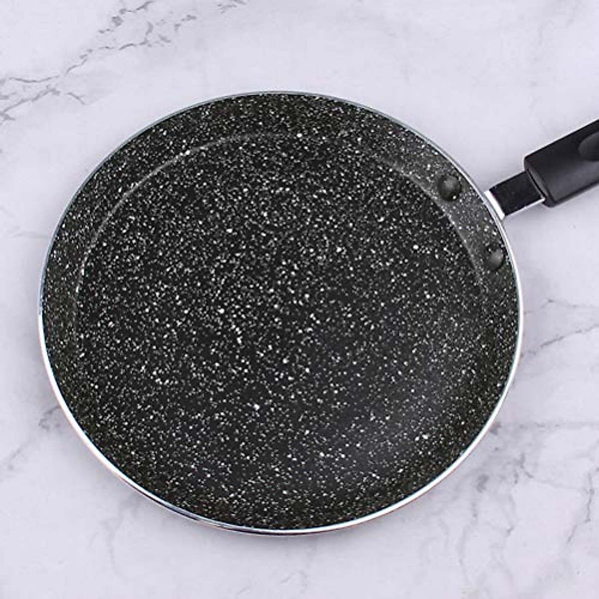 DOITOOL 6 Inch Metal Fry Pan Nonstick Frying Pan Egg Pan Skillet Practical Kicthen Cookware for Home Restaurant Black