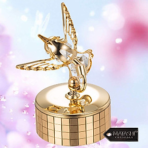 Matashi Valentine's Day Gift for Women - Swan Lake Wind-Up Music Box with 24K Gold Plated Crystal Studded Piano Figurine - Tabletop Showpiece for Home, Office, Living Room for Her