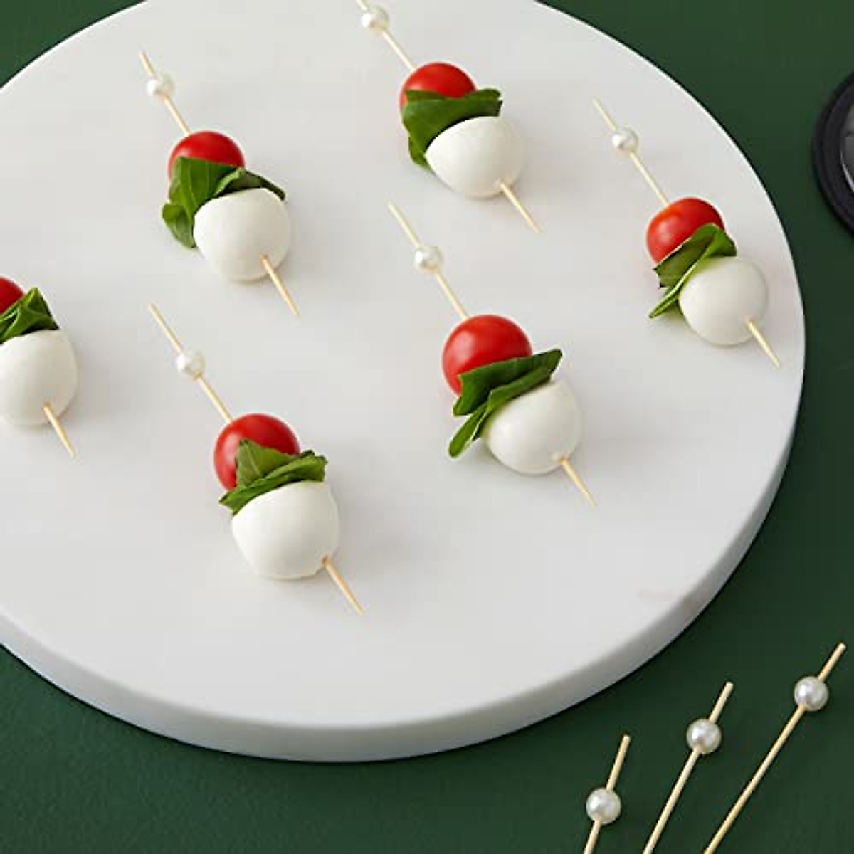 White Pearl Cocktail Picks, Bamboo Toothpicks (4.7 In, 150 Pack)