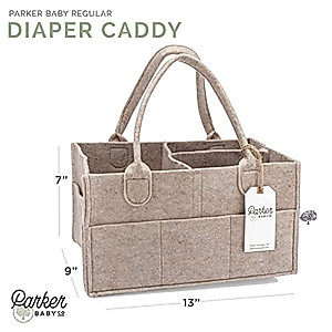 Parker Baby Diaper Caddy - Nursery Storage Bin and Car Organizer for Diapers and Baby Wipes - Oatmeal