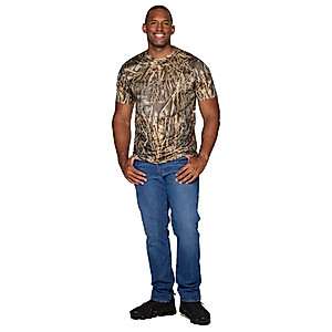 Realtree Men's Essential Camo Lightweight Performance Short Sleeve Shirt (RT MAX-7, Large)